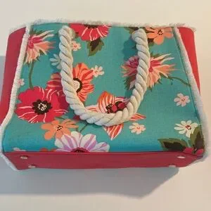 Spartina 449 | Bags | Spartina Structured Pink Blue Floral Shoulder ...